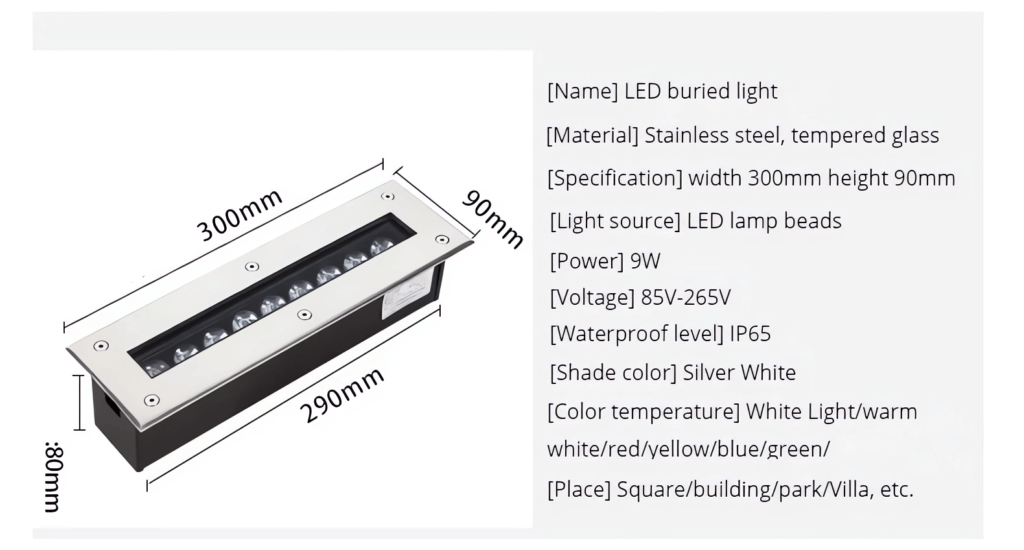 Rectangle Recessed Linear LED Light IP65 Long Strip Stainless Steel LED ...